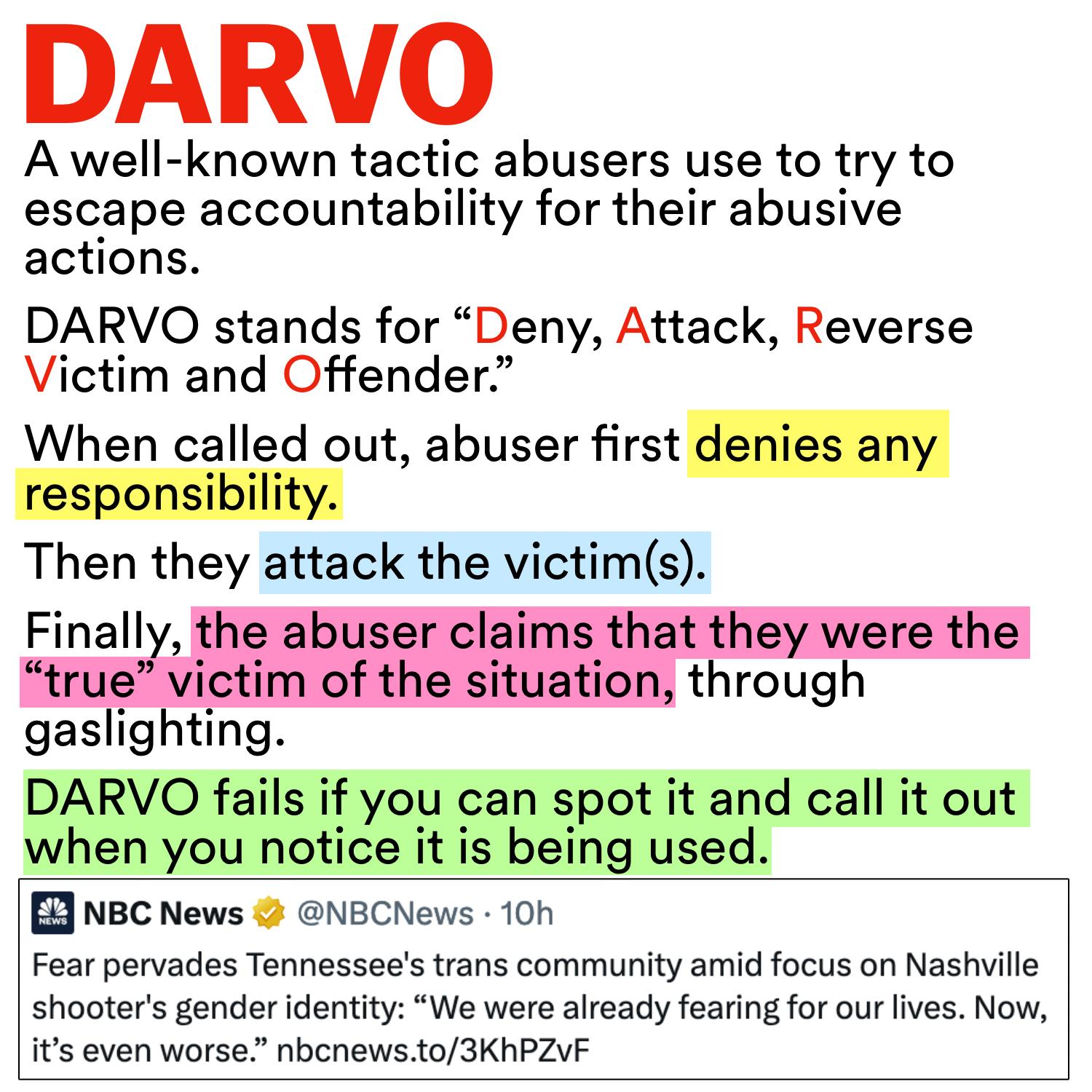 The Faux-Progressive use of DARVO – Know it when you see it. | Dead ...